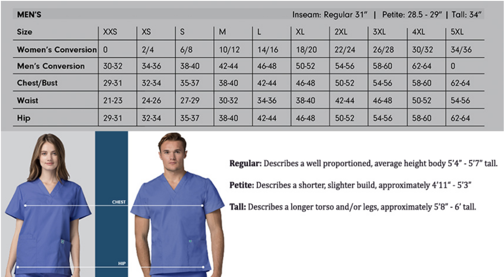 Unisex V Neck Tunic 3 Pockets Uniform States Of America